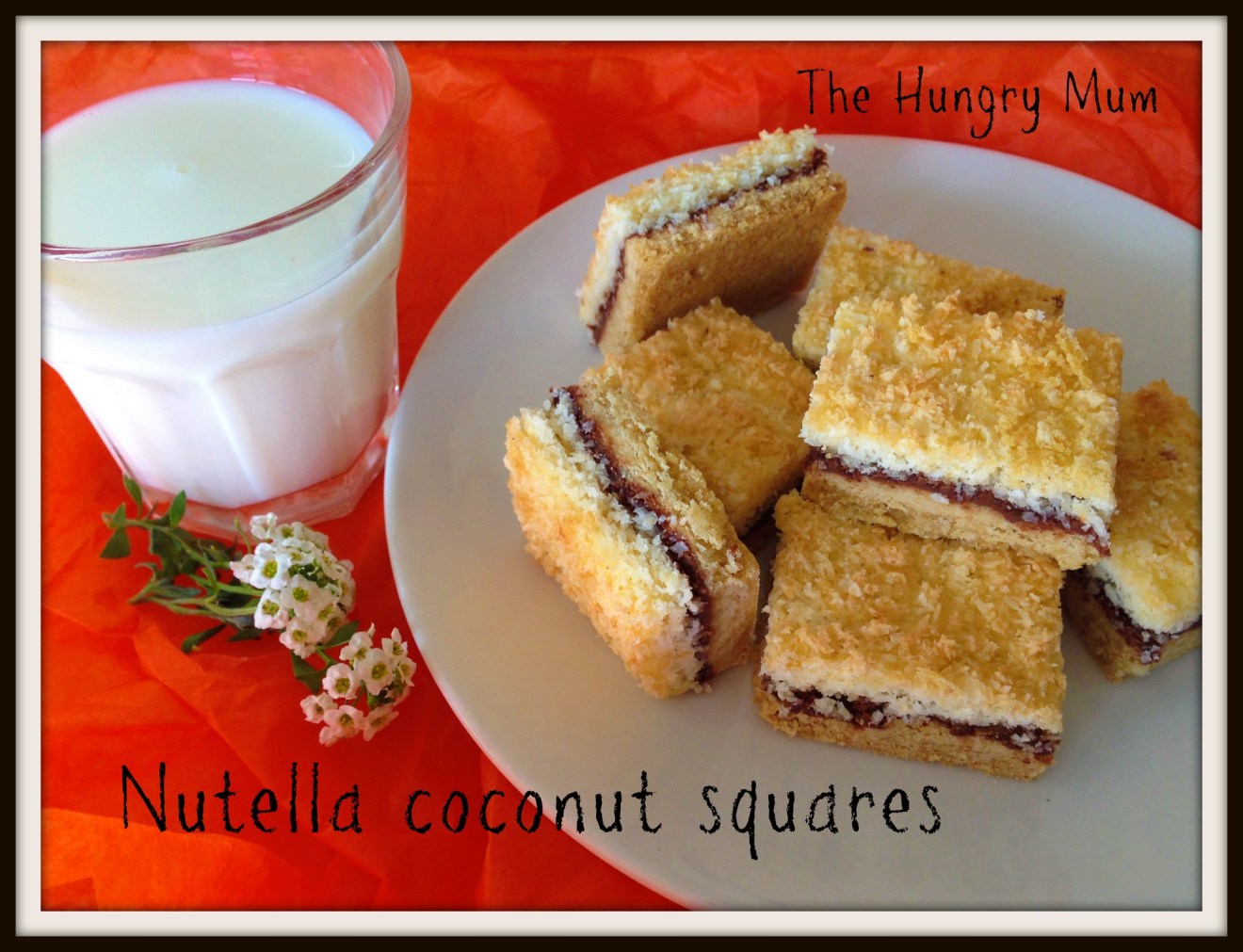 Nutella coconut bars / slice | the hungry mum