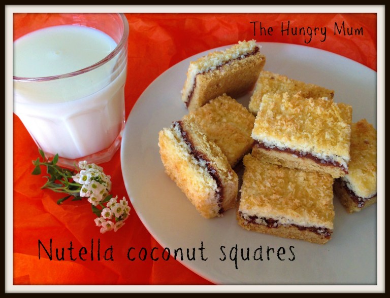 Nutella coconut bars / slice | the hungry mum