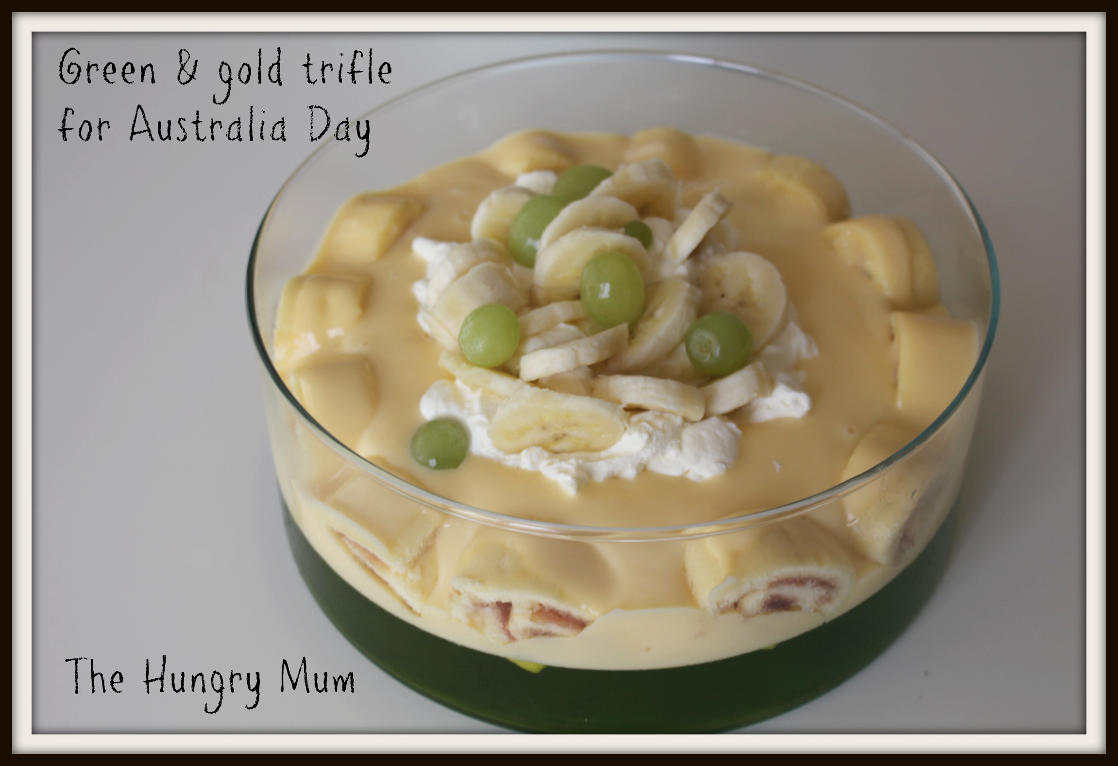 Easy green and gold Australia Day trifle recipe | the hungry mum