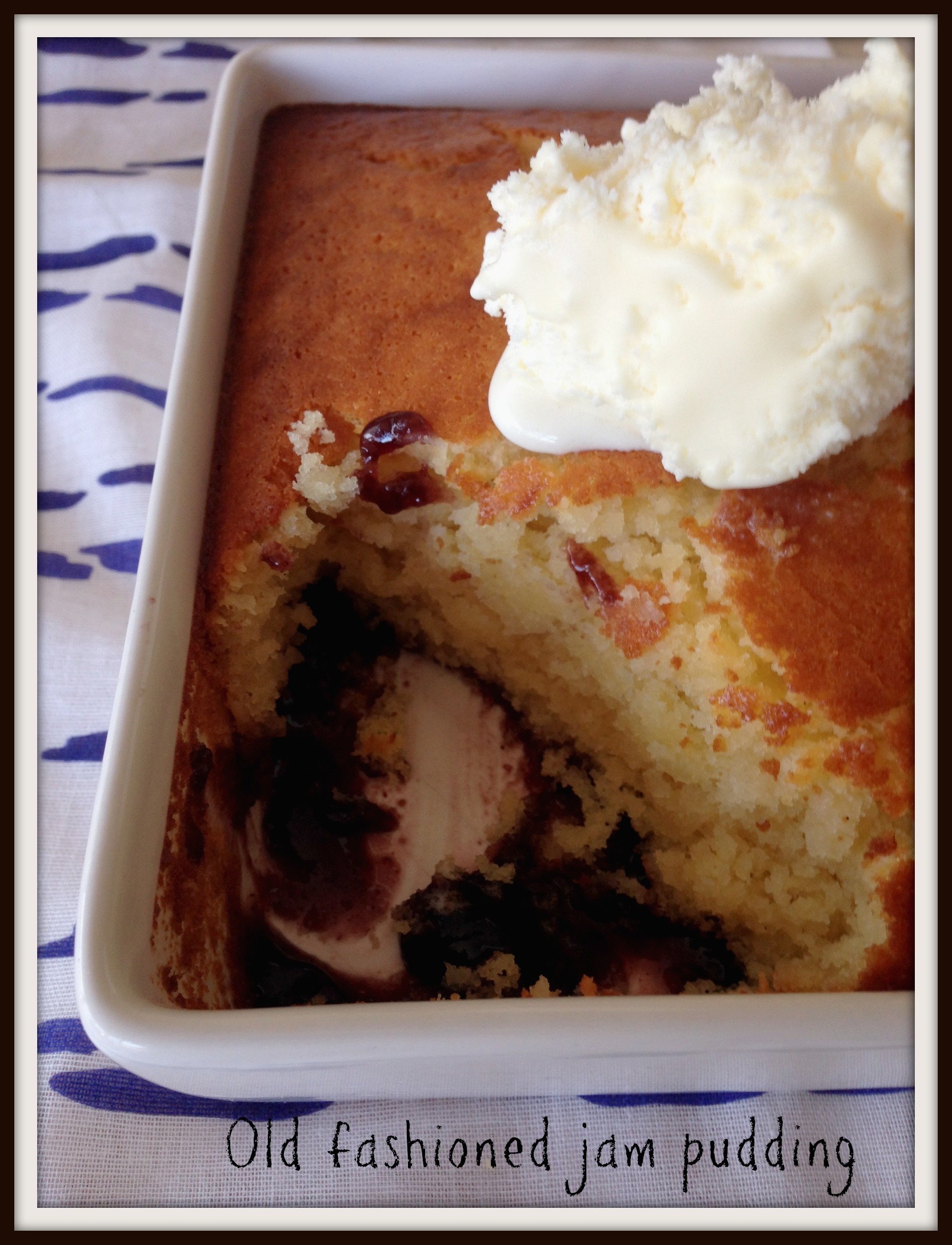 Old fashioned jam and coconut pudding | the hungry mum