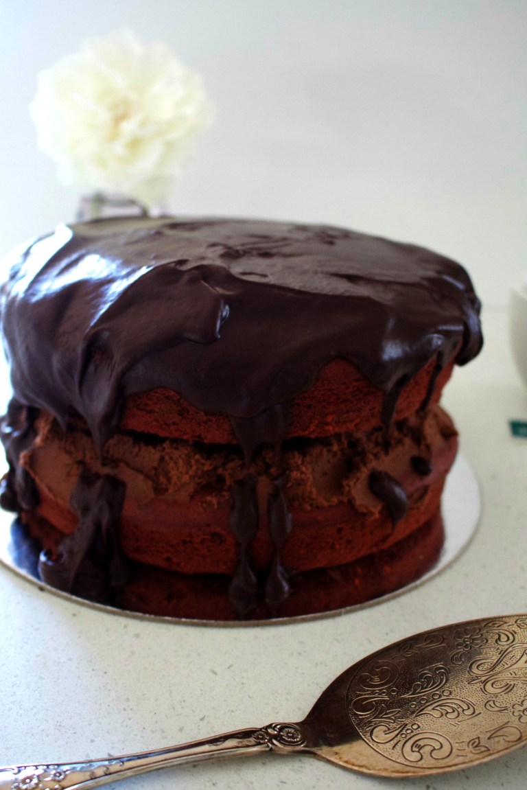 Red velvet chocolate mousse cake with ganache | the hungry mum