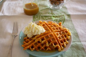 Salted caramel waffles with caramel sauce | the hungry mum