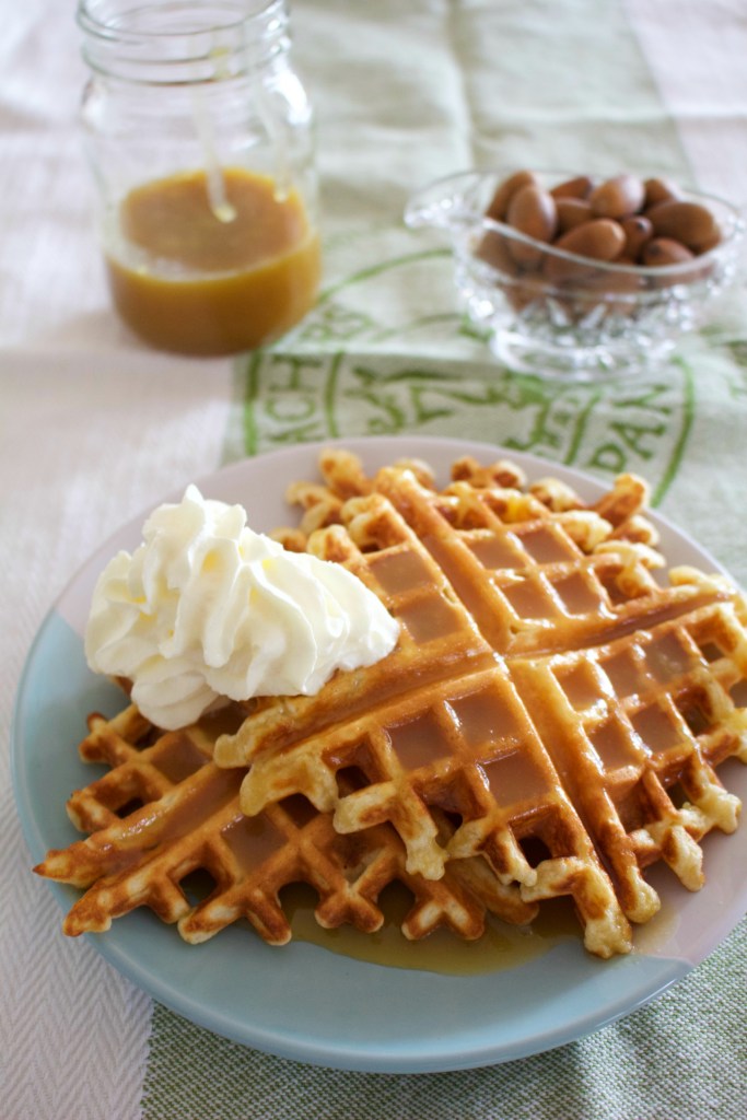 Salted caramel waffles with caramel sauce | the hungry mum