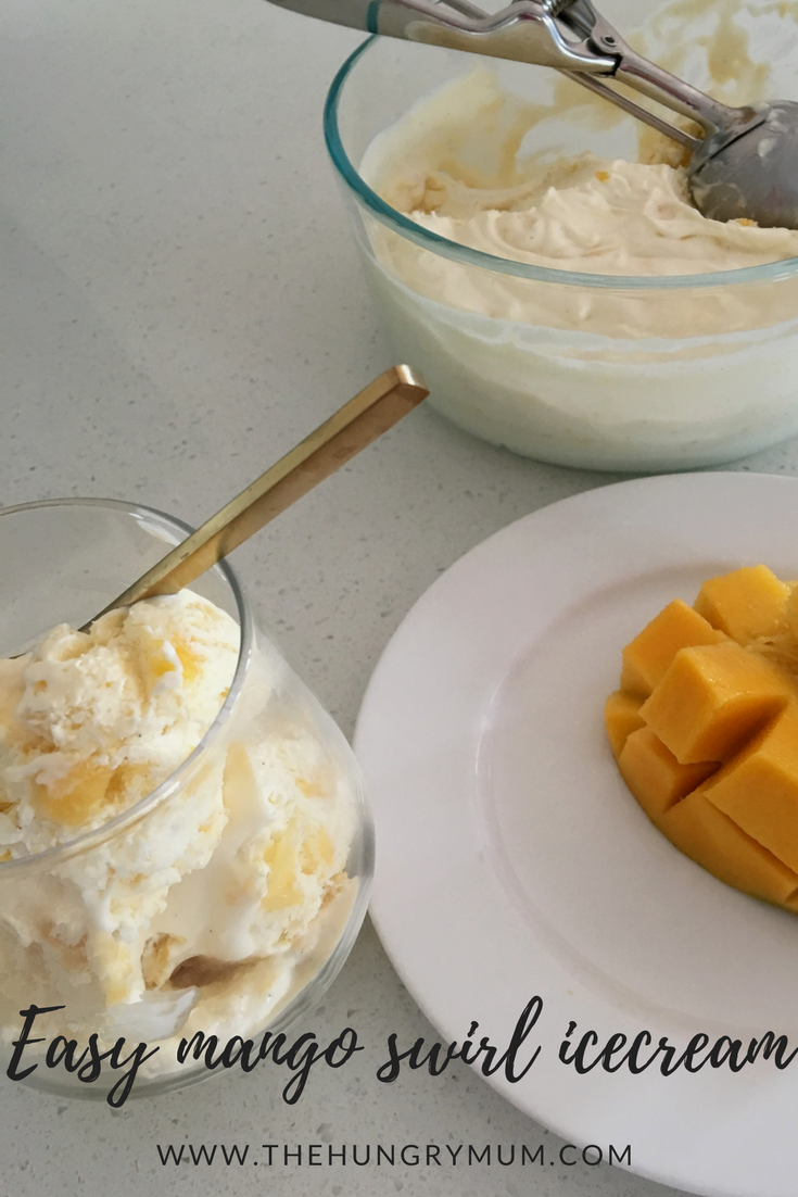 Easy mango ripple icecream – no churn | the hungry mum