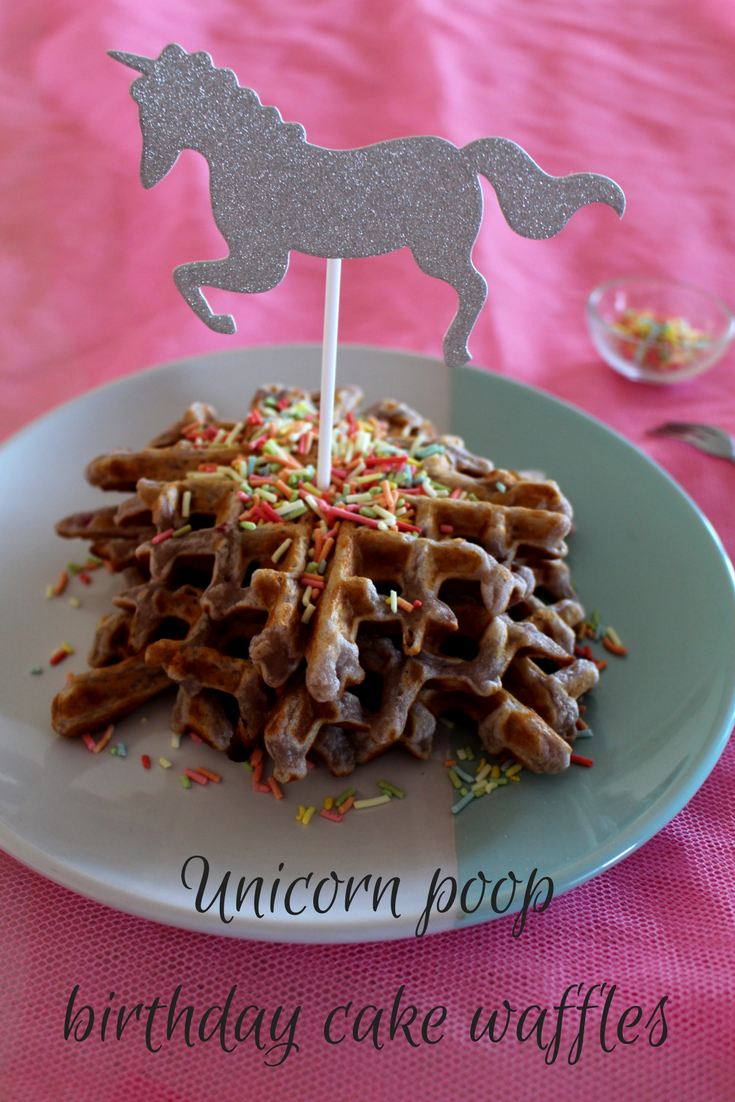 Unicorn poop birthday cake waffles | the hungry mum