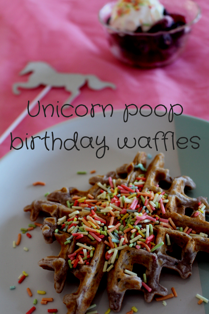 Unicorn poop birthday cake waffles | the hungry mum
