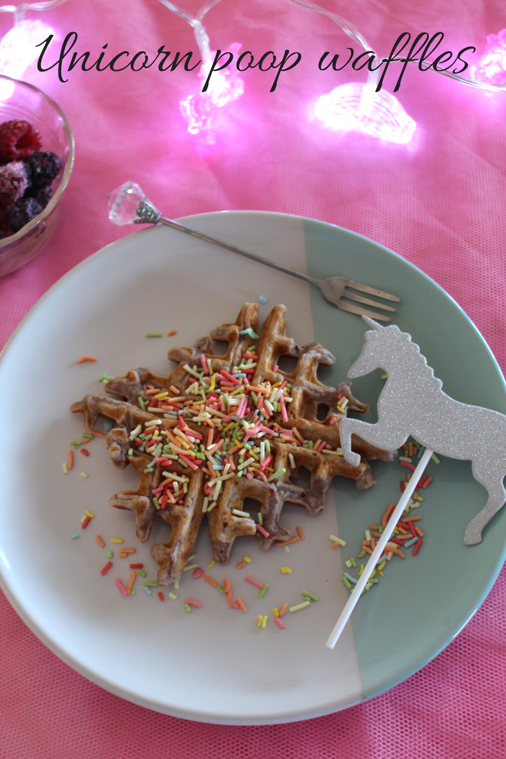 Unicorn poop birthday cake waffles | the hungry mum